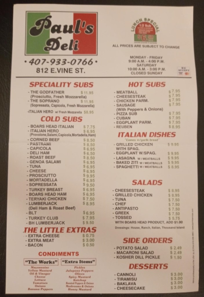 Paul’s Deli – The Saboscrivner